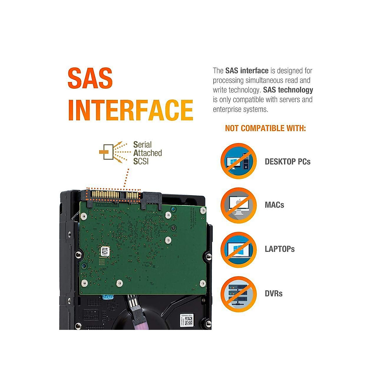 ST14000NM0048 Seagate 14TB SAS 12 Gb/s (Not SATA) Exos X14 (New with Warranty) 3.5 Inch 7200 RPM 256MB Cache 512e 4Kn Enterprise Hard Drive HDD