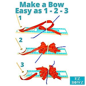 E-Z Bowz Design Pro Bow Maker - Easy Bow Making Tool - Gift Bow Bowmaker Kit - Christmas Decor Bowmaking - Large Bow Maker for Ribbon for Wreaths, Hair Bows