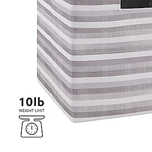Linon Home Decor Linon Dawes Grey Stripe 2pk Storage Bin
