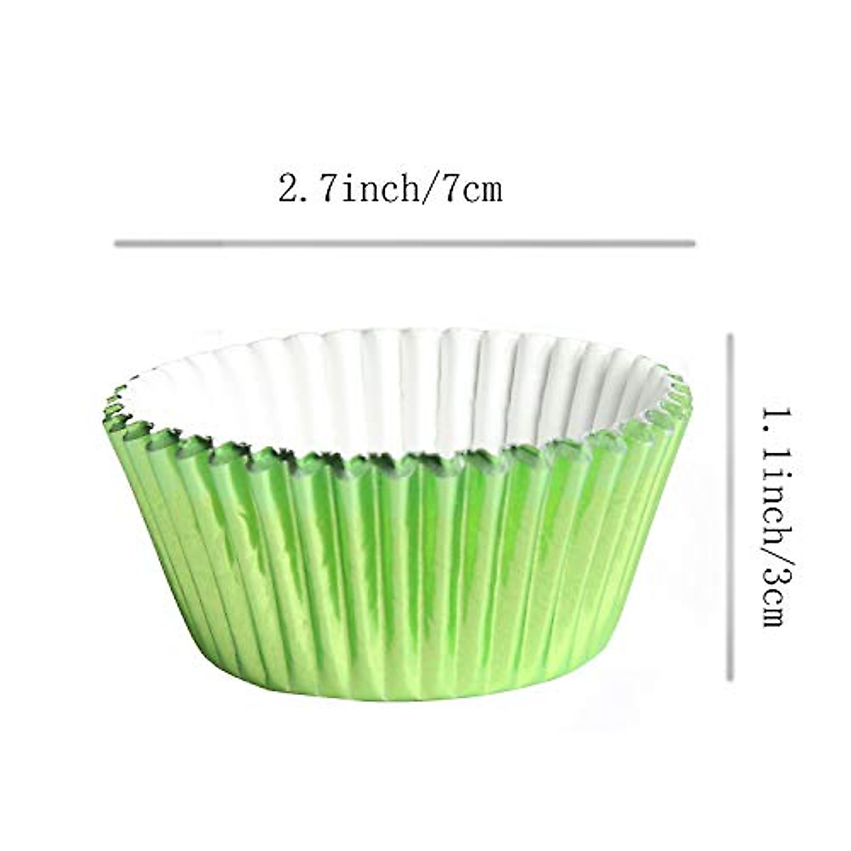 100pcs Cupcake Paper Baking Cups Wrapper Liners Cake, Foil Cupcake Liners for Baking Cupcakes(Green) …