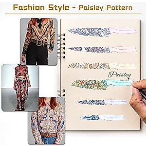 Astercook Knife Set, Paisley Pattern Kitchen Knife Set with Cover, Dishwasher Safe Colorful Knives with 6 Knife Sheath, German Stainless Steel Rainbow Knife Set