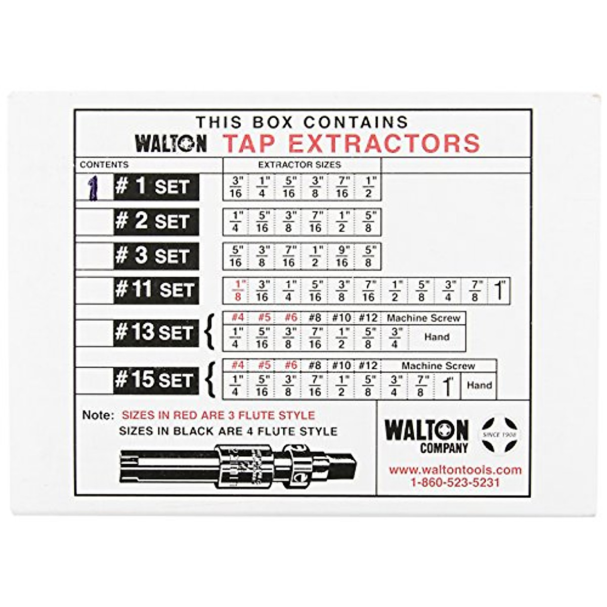 Walton Tools 18001 Tap Extractor Set, Black