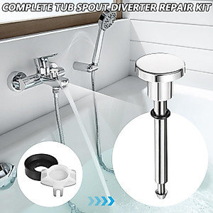 2 Set Tub Spout Diverter Repair Kit, Tub Diverter Repair Kit Shower Diverters Repair Kits, Includes 2 X Valve Stems, 2 X Cup Seals and 2 X Gates for Bathroom Shower Tubs Faucet Parts Replacement