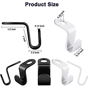 Clothes Hanger Connector Hooks, Hanger Extender Clips, 68 Pcs Cascading Clothes Hangers Space Saving, Black White Plastic Hanger Organizer