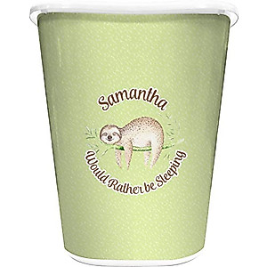 RNK Shops Sloth Waste Basket - Single Sided (White) (Personalized)