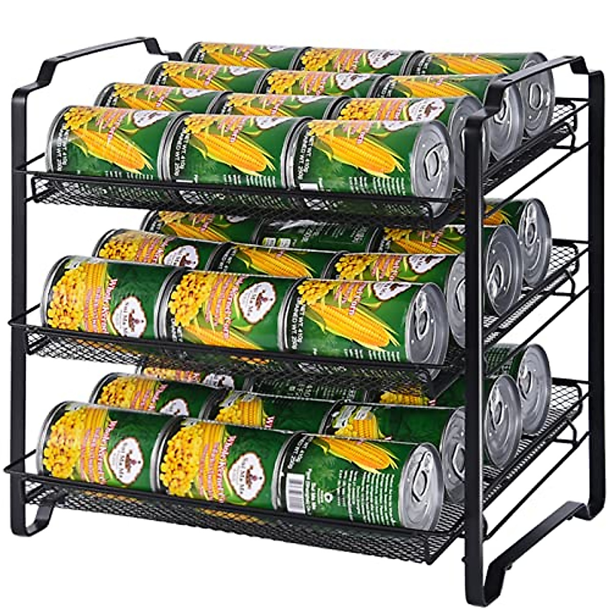 BTideas Can Organizer for Pantry, 3 Tier Stackable Can Rack Organizer, Canned Goods Organizer for Pantry, Holds Upto 36 Cans for Kitchen Cabinet or Pantry