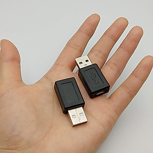 USB 2.0 Male to Micro USB Female Connector Adapter (2 Pack)