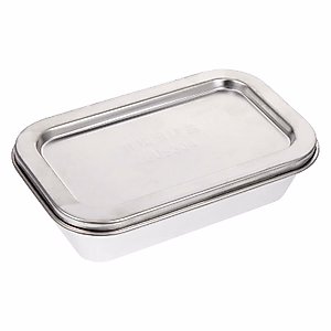Cabilock 1pc Box Stainless Steel Storage Box Container for Food Holder Silver Serving Tray Vegetable Refrigerator Organizer Utensil Case Lid Butter 304 Stainless Steel Sealing Cap