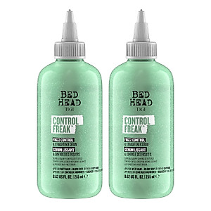 TIGI Bed Head Control Freak Frizz Control & Straightening Serum - Use for Anti-Frizz & Smoothing - For Frizzy, Curly & Coarse Hair - Use on Damp & Dry Hair - Fly Away Hair Tamer - 8.45 oz (2 Pack)