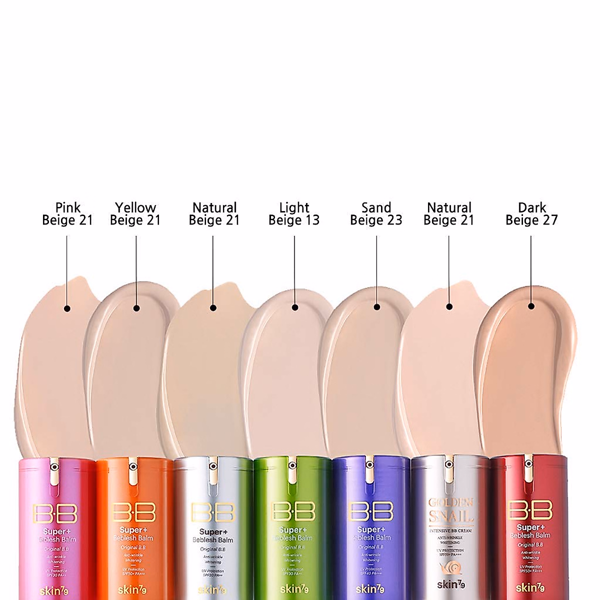 [SKIN79] Super Plus Beblesh Balm Triple Function Orange BB Cream #21 Yellow Beige 1.35 fl.oz. (40 ml) - Rich Vitamin Complex Care Healthy and Vital Skin