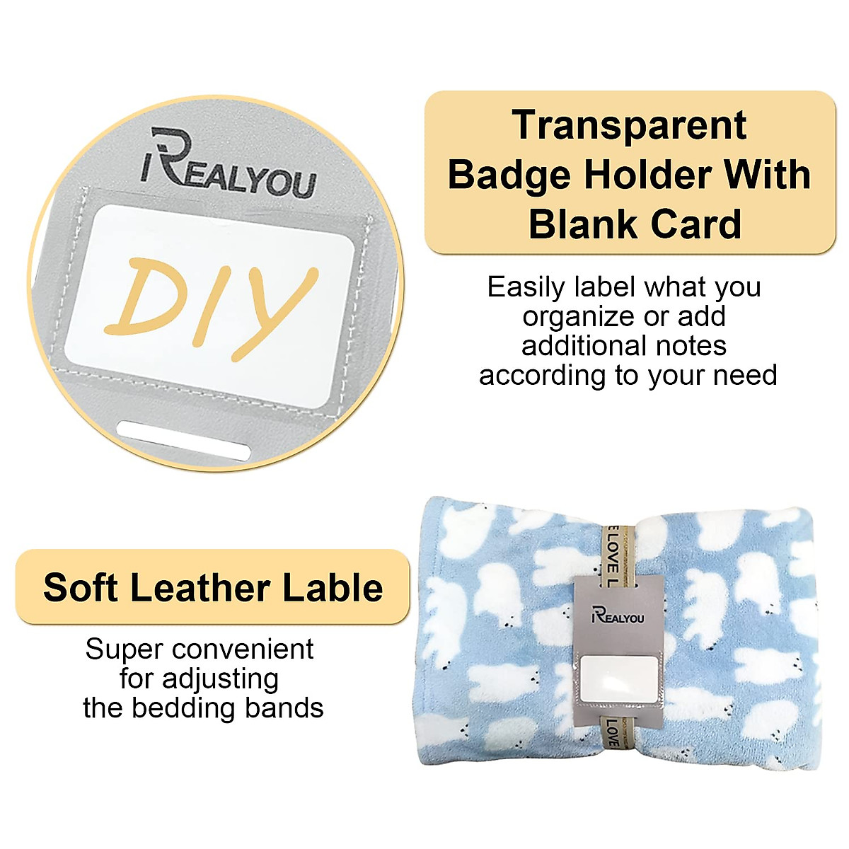 SMILIE Bed Sheet Organizer, Closet Storage Band Organizer, Elastic Bands for Tidying Bed Sheet, Closet Organizer Band with Jacquard & a Label, Each Order Contains 2 Bands, 23.62Lx1.57W