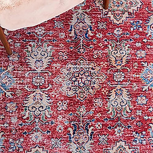 SAFAVIEH Tucson Collection Accent Rug - 4' x 6', Rust & Beige, Persian Design, Non-Shedding Machine Washable & Slip Resistant Ideal for High Traffic Areas in Entryway, Living Room, Bedroom (TSN196P)