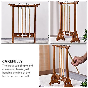 Cabilock 1 pcs Vintage Simple Bamboo Brush Hanging Pen Holder Creative Pen Rest for Students (Dragon Bamboo Brush Hanging)