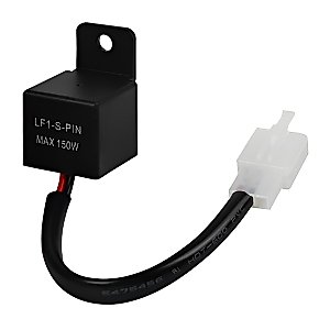 zipelo 2-Pin LED Flasher Relay, 12 V Electric Relay with Terminals, Fix Motorcycle Turn Signal Bulbs Hyper Flash, 2 Pin Adjustable Flasher Relay with Connectors for Bike Motorcycles Scooter