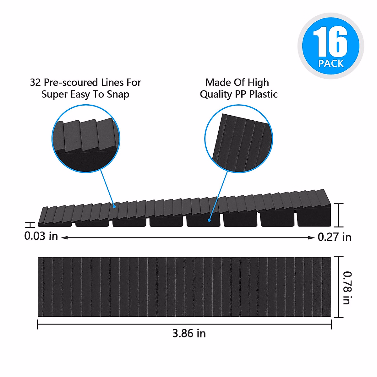 Heavy Duty Plastic Shims for Indoor/Outdoor Use - 16 Pack Wedges for Furniture, Appliances, DIY Furniture Levelers