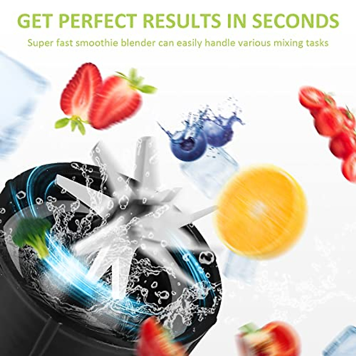 Countertop Blender, 1000W Professional Kitchen Blender for Shakes and Smoothies High Speed Ice Blender Frozen Drinks 48 OZ Glass jar (Black)