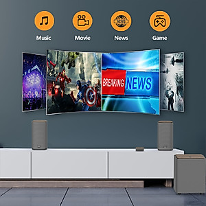 KEiiD 2.1 Bluetooth Computer Speakers with Wireless Subwoofer and Wireless Touchpad Control for Desktop Laptop PC Stereo Gaming Speakers, 4 EQ Modes, Aesthetic Style, 2025 New Model