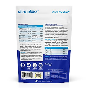 Glandex Anal Gland Support Chews 120 Ct and Dermabliss Allergy Chews 30 Ct Bundle, Peanut Butter + Hickory Salmon Flavors, Dog Vitamins and Supplements, Dog Allergy Chews, Dog Allergies Treatment