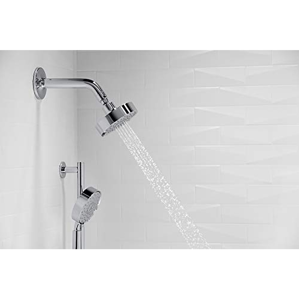 KOHLER 22170-CP Purist Multifunction Showerhead, Wall-Mount Showerhead with Three Sprays, 2.5 GPM, Polished Chrome