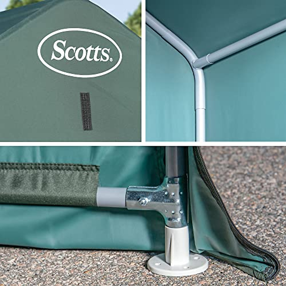 Scotts 4' x 4' x 6' Water-Resistant Pop-Up Deck and Garden Storage Shed Kit