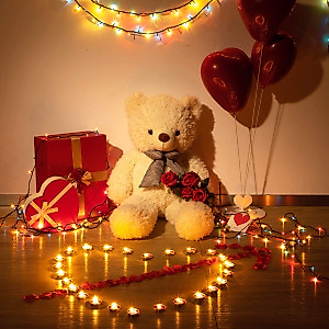 iBonny Teddy Bear Stuffed Animals Plush Soft Cuddly Bear 32 Inch Beige