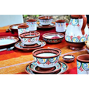 Canyon Cactus Ceramics Spanish Terracotta Set Of 3 Small Dipping Bowls, White