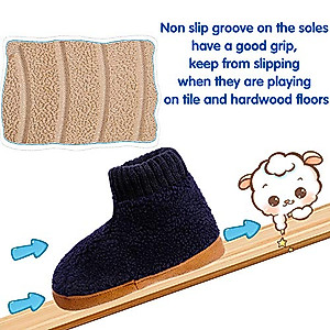 shoeslocker Boy Slippers Comfortable House Slippers Little Kids Big Kids Boys House Slipper Booties Dark Blue Size 2