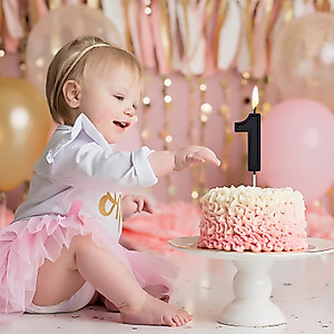 Black 30 Number Birthday Candle for Cake, 2.76 Inch Number Cake Candles for Wedding Anniversary Decoration Happy Birthday Party Celebration