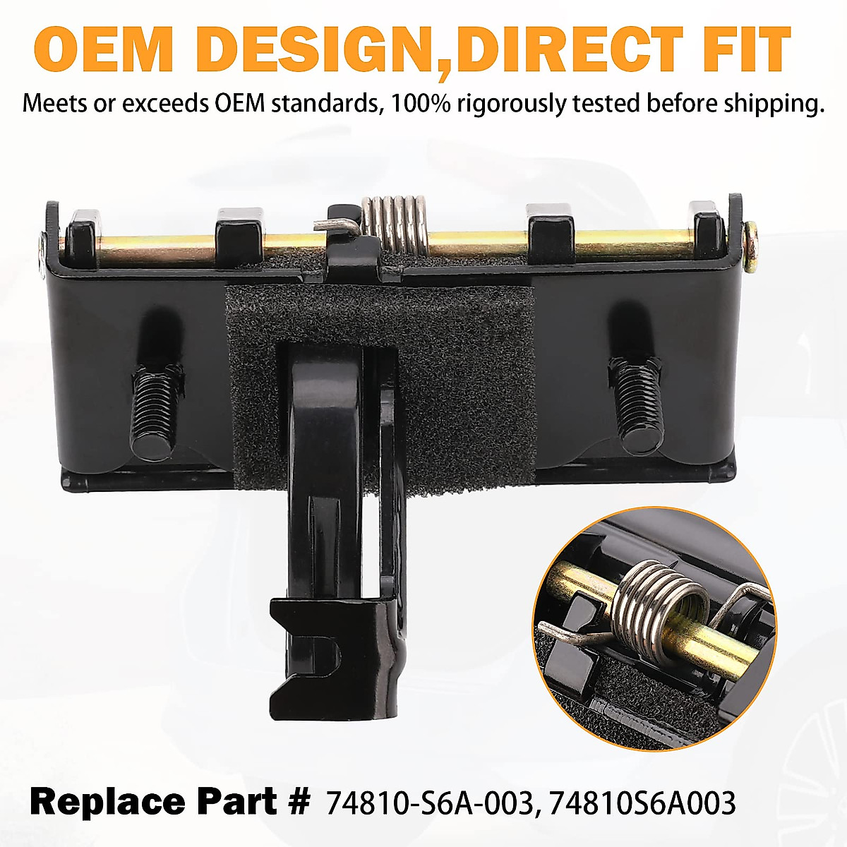 Yinlowa 74810-S6A-003 Rear Hatch Handle Assembly for 2007-2013 Honda Fit with 1.5L L4 Engine, 74810S6A003 Honda Fit Rear Liftgate Handle Tailgate Lock Trunk Latch Back Hatch Handle