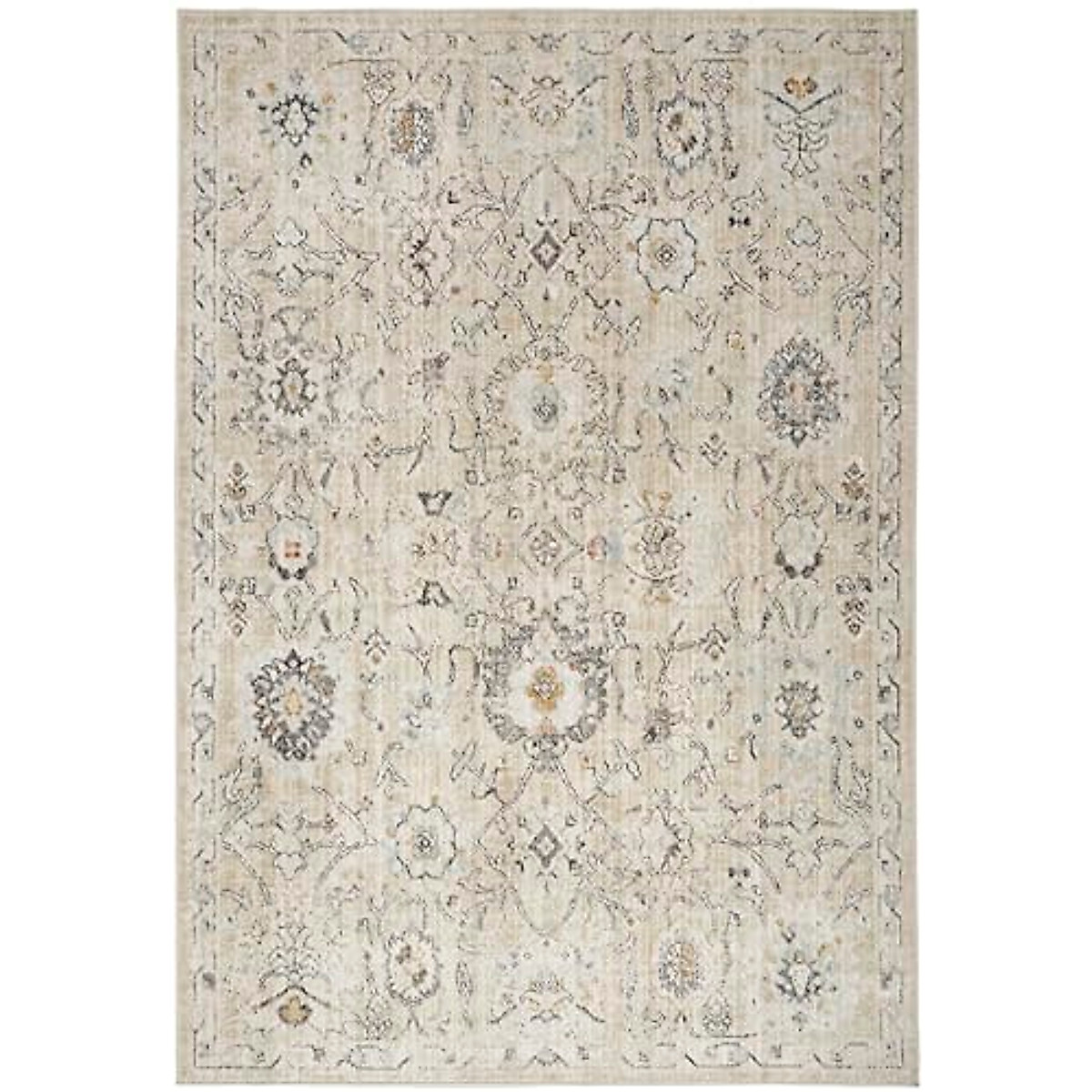 Nourison Oushak Home Traditional Cream 4'1" x 5'11" Area -Rug, Easy -Cleaning, Non Shedding, Bed Room, Living Room, Dining Room, Kitchen (4x6)