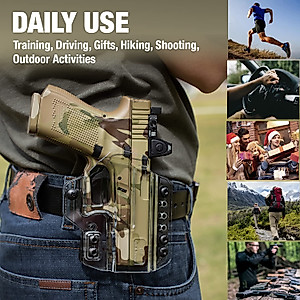 OWB Holster Compatible with Glock 43 43x, Outside Waistband Carry Holster Compatible with G43 43x, OWB Right Hand Draw Gun Holster for Men/Women Adj. Cant & Retention，Clear