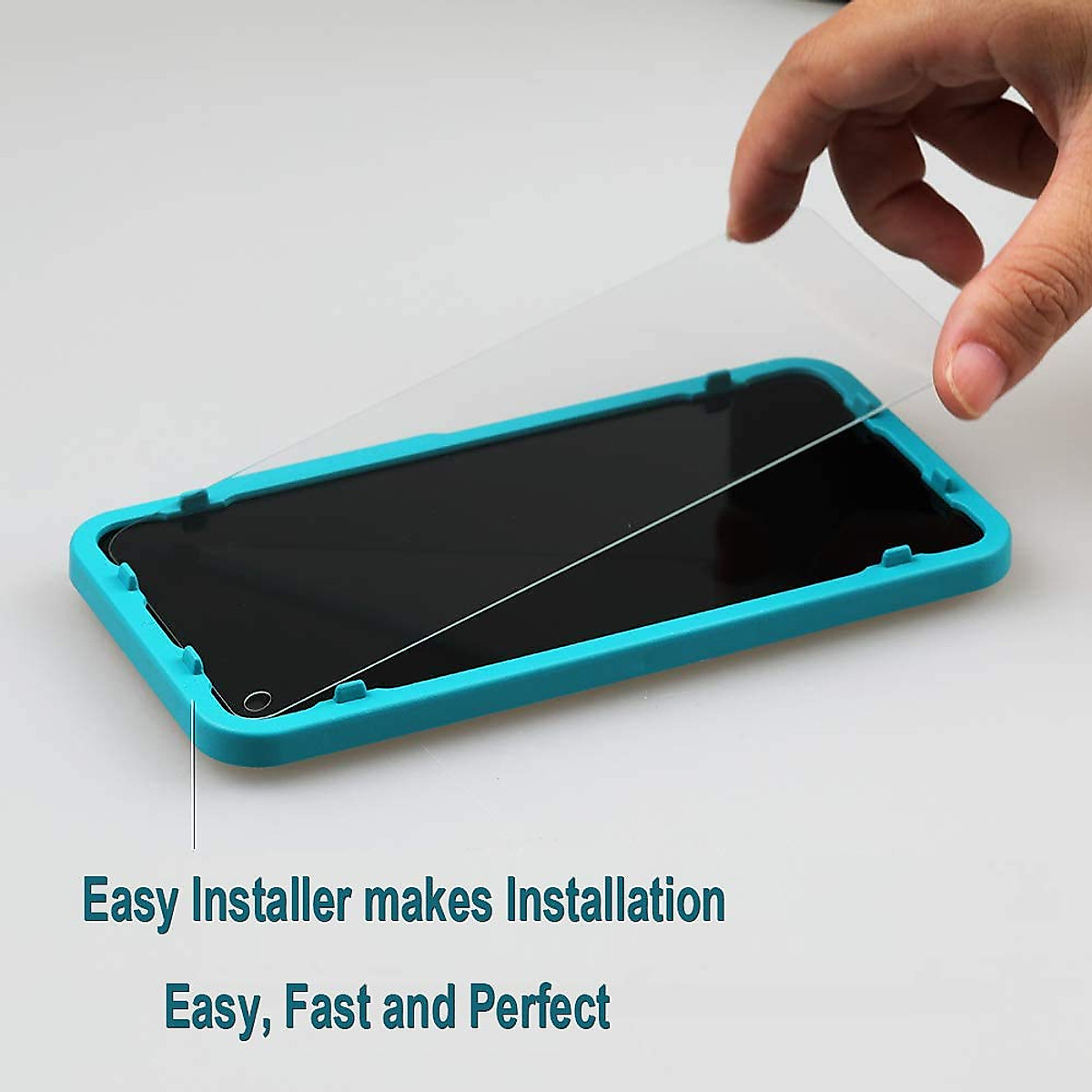 Ibywind Screen Protector For OnePlus 9 5G,with 2Pcs Tempered Glass,1Pc Camera Lens Protector,1Pc Backing Carbon Fiber Film [Fingerprint Reader,Easy to install]