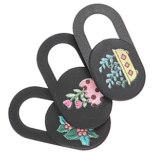 Hemobllo 3pcs Camera Cover Computers Laptops Phone Webcam Cover Smartphone Anti Covers Laptop Webcam Covers Webcam Slider Sticker Camera Stickers Security Cover Cartoon Flowers Abs Plastic