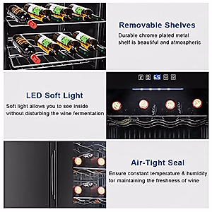 NA American Standard JC-82 AC 115V /60Hz 28Bottle/2.8Cu.Ft/80L/ Compressor Wine Cooler Black