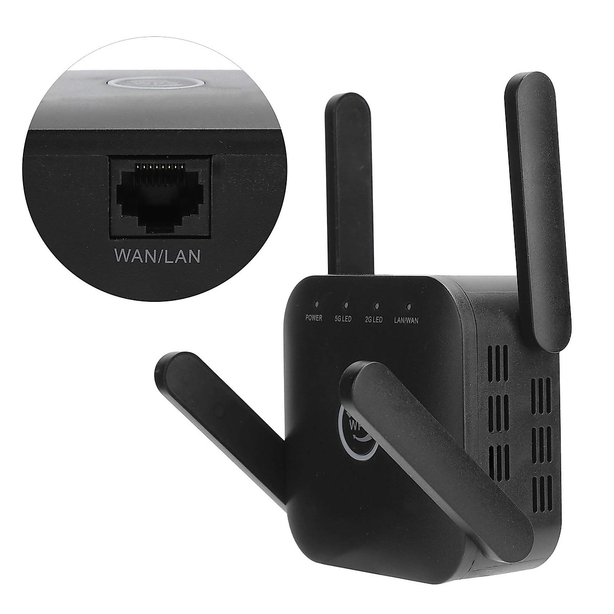 Kafuty-1 WiFi Range Extender, Wireless WiFi Repeater Signal Amplifier Up to 300meters / 984.3ft, WiFi Repeater Up to 300Mbps Speed, 2.4 ghz, 802.11 b/g/n, with Ethernet Port(Black US)
