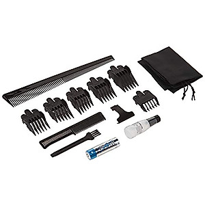 9307-1301 Cordless Mini Pro 14 Piece Touch-up and Trim Haircutting Kit, Chrome/black, Chrome/Black