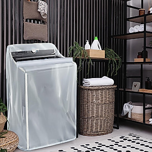 IndigoTempest9 Washer and Dryer Covers - Washing Machine Cover for Top Load and Front Load - Waterproof and Dustproof with Smooth Zipper - 29 x 28 x 43 Inches (Frosted)