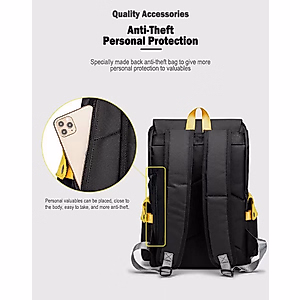 QAKSHY Trendy Anime Backpack Versatile Canvas Travel Bag with Ample Space, Shoulder Straps, and Laptop Compartment (D,15.6 INCH)