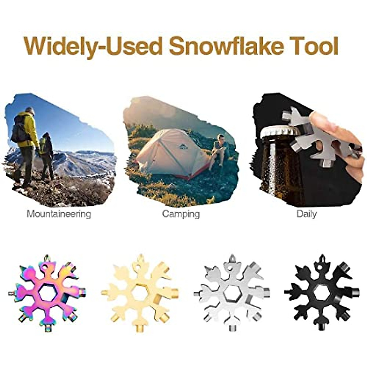 18-in-1 Snowflake Multi-Tool Tool Key Chain Tool Outdoor Travel Camping Adventure Daily Tool Handy Tool Christmas gift for Men Boyfriends Kids
