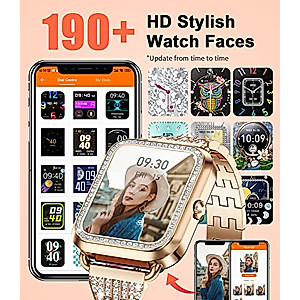 LIGE Smart Watches for Women, 1.57‘’HD Screen Fitness Watch with 21 Sport Modes/Heart Rate/Blood Pressure Monitor/Sleep Tracker, Smartwatch with Text and Call, IP67 Smart Watch for Android iOS, Gold