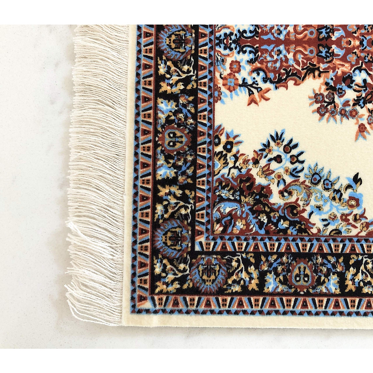 Set of 4 Dollhouse Rugs, Miniature Doll House Accessory, 6x4 Carpets, Rectangle, Kids Toy Furniture Carpeting Decor