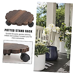 GANAZONO 1pc Removable Tray Round Planter Heavy Duty Shelf Brackets Carts with Wheels Heavy Duty DIY Plant Saucer Flower Pot Roller Flower Pot Caddy Simple Flowerpot Tray Flower Pot Base