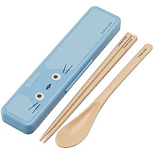 My Neighbor Totoro Chopstick and Spoon Set with Carrying Case - Authentic Japanese Design - Durable, Dishwasher Safe