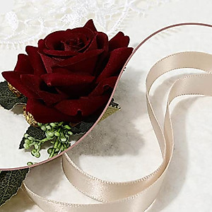 Latious Wedding Bride Wrist Corsage Red Bridal Rose Wrist Flower Bridesmaids Hand Floral Decor Flowergirl Prom Party Accessories for Women and Girls (Red)