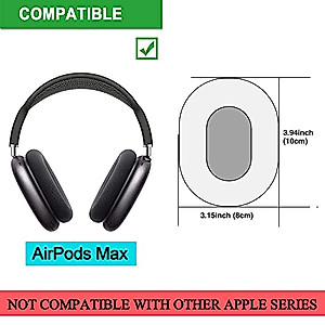 JARMOR Replacement Memory Foam & Mesh Fabric Ear Cushion Pads Cover for Apple AirPods Max Headphone ONLY (Space Gray)