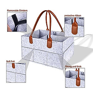 Baby Diaper Caddy Organizer Yubella Extra Large Nursery Storage Bin,Car Organizer for Diapers and Baby Wipes,Grey,Sturdy with Stiff Sides,Holds Enough Diapers,As Bed Organizer,Secondary Diaper Station