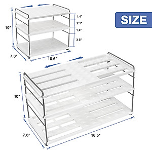 Expandable Water Bottle Organizer for Cabinet, Height & Width Adjustable Water Bottle Storage Holder Rack Cup Organizer for Kitchen Countertop, Pantry, Fridge, Freezer - (3 Tier 10.6 to 16.5"L)
