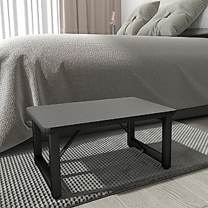 SZLHANJZ Step Stool, Small Step Stool for Adults Kids, Wooden & Metal Foot Stool, One Step Stool for Bedside and Closet, 500-LBS Load Heavy Duty Step for Living Room Bedroom, Gray