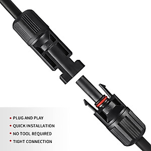 Vemote Solar Panel Connector to SAE Adapter Cable, 30A IP68 Waterproof PV Extension Wire with SAE Polarity Reverse Adapter 10AWG for Rv Caravan Solar Panels Battery Charger