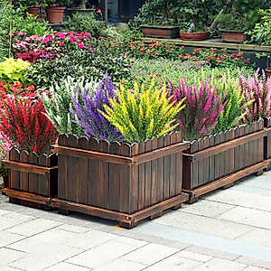 HEJIAYI Artificial Outdoor Flowers - 16 Bundles Fake UV Resistant Shrubs Flowers for Indoor Outdoor Home Garden Kitchen Office Table Vase (White)